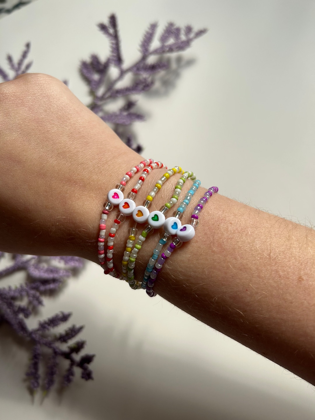 Heart Beaded Bracelets | Aesthetic Bracelets | Summer Bracelet | Heart ...