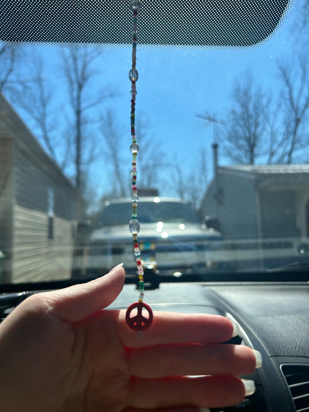 Peace Sign Rear View Mirror Accessories Car Accessories Hippie Decor ...