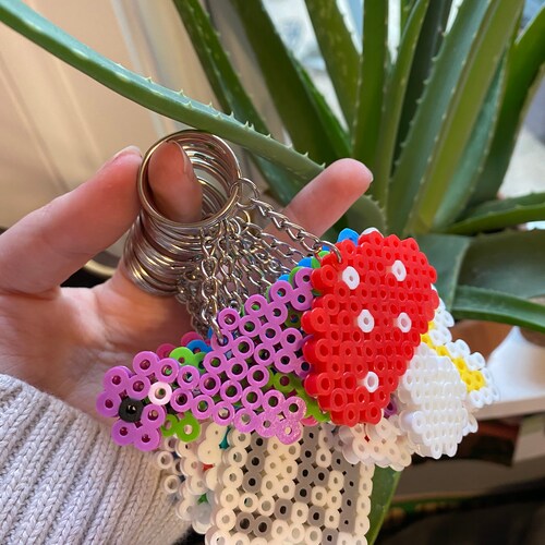 Cute Dino Perler Bead Keychains - Etsy