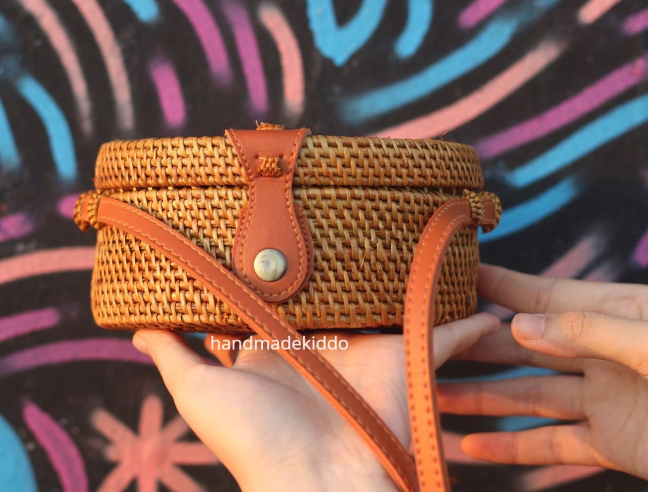 SALE Bali Round Rattan Bag Handwoven Ata Grass Straw Bag - Etsy
