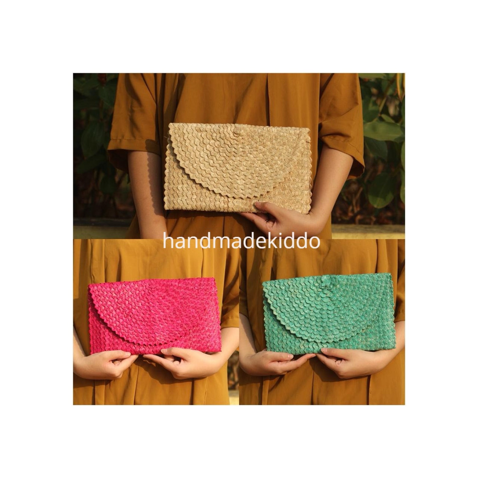 SALE Colorful Straw Clutch, Straw Bag, Hand Woven Bag, Pandan Leaf Bag ...