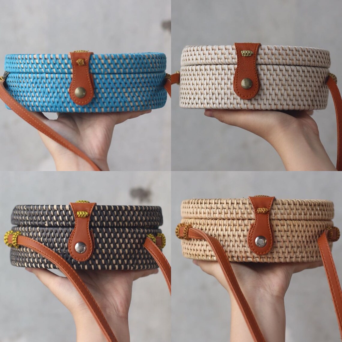 SALE Bali Round Rattan Bag Autumn Crossbody Straw Bag Boho - Etsy