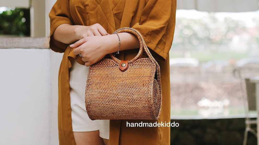 SALE Bali Clutch Rattan Hand Bag, Ata Grass Crossbody Straw Bag, Boho ...