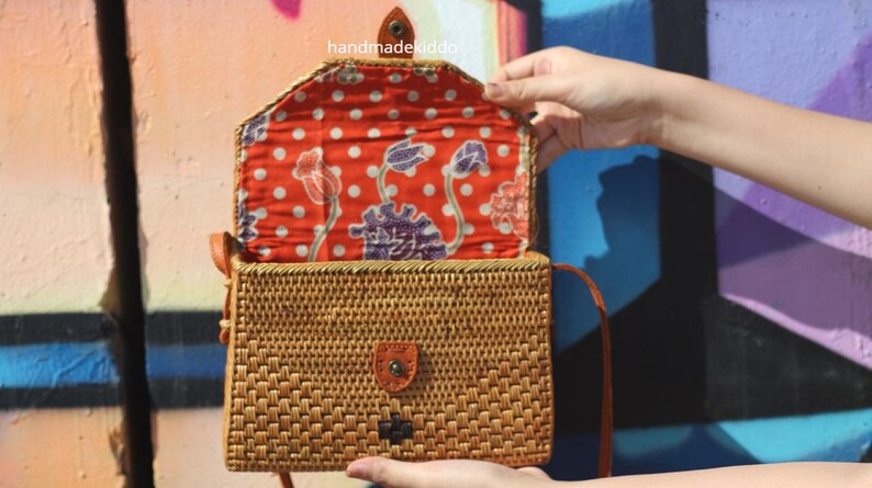 SALE Bali Big Envelope Rattan Bag, Ata Grass Crossbody Bag, Boho ...