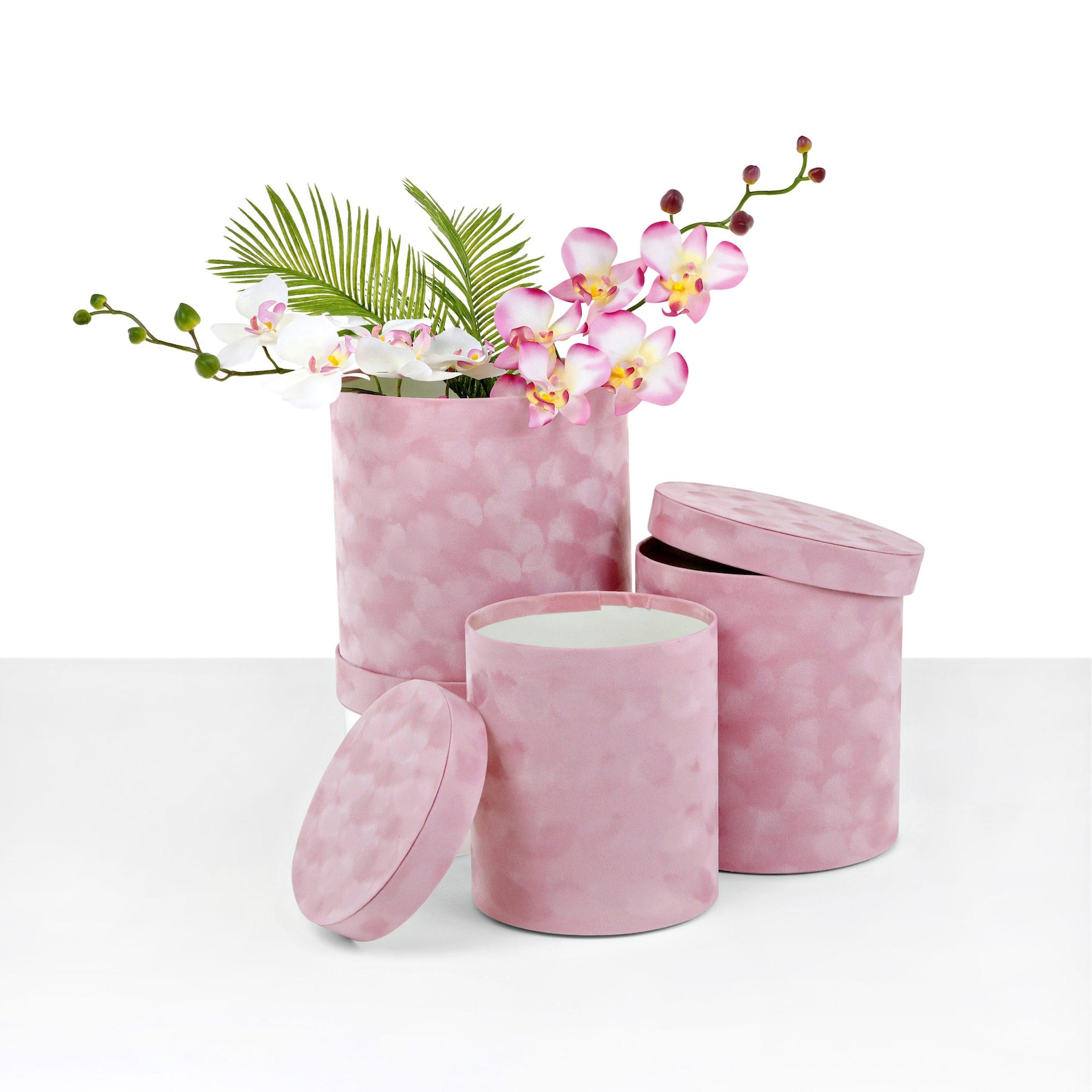 Elegant Round Velvet Flower Box: Floral Arrangement Gift Packaging - Etsy