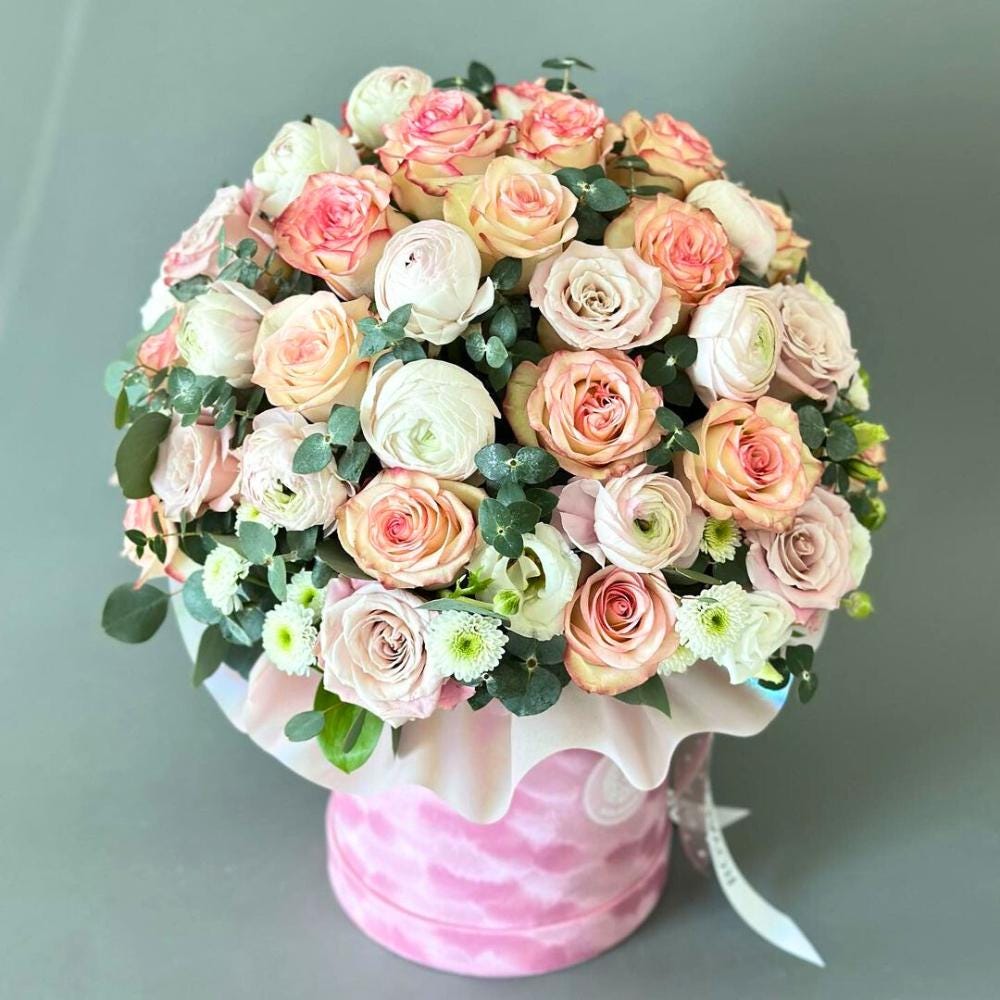 Elegant Round Velvet Flower Box: Floral Arrangement Gift Packaging - Etsy