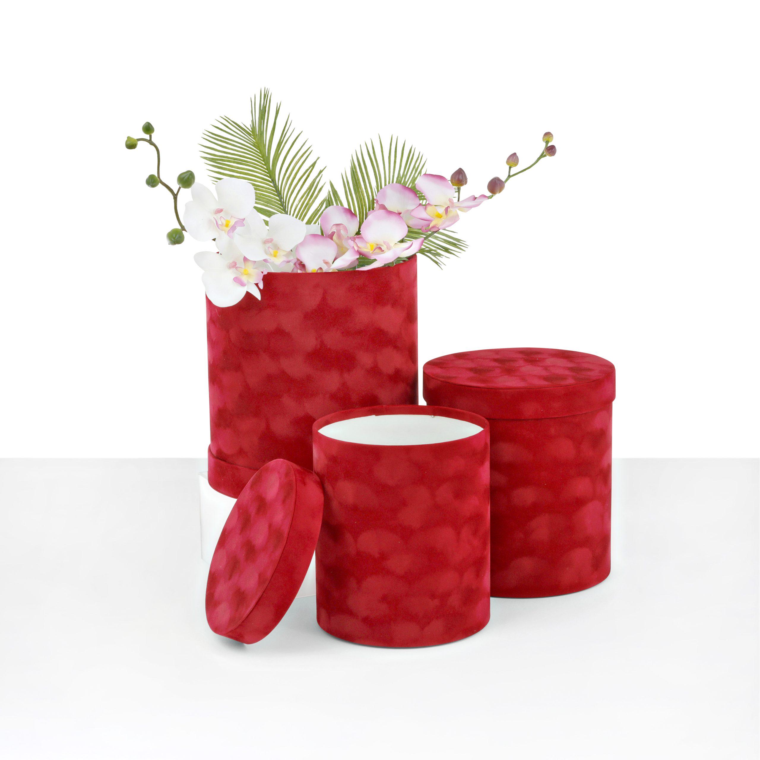 Elegant Round Velvet Flower Box: Floral Arrangement Gift Packaging - Etsy