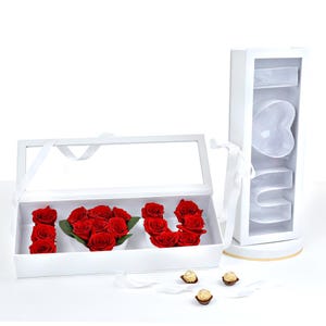 Luxury Flower Box With 'I Love You' Design - Elegant Gift Packaging for ...