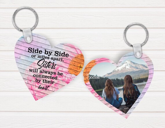 Sisters Side by Side Design Custom Design PNG Heart Shaped | Etsy