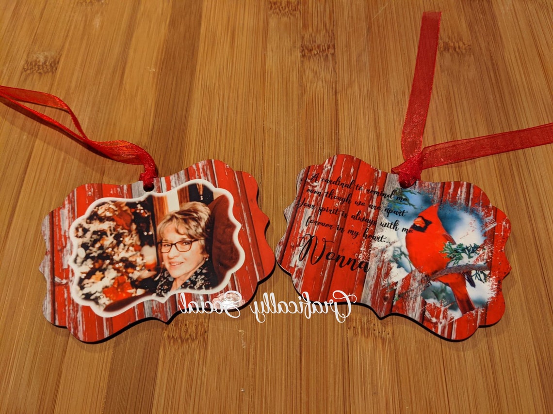 Cardinal in Memory Design Christmas Photo Memory PNG | Etsy