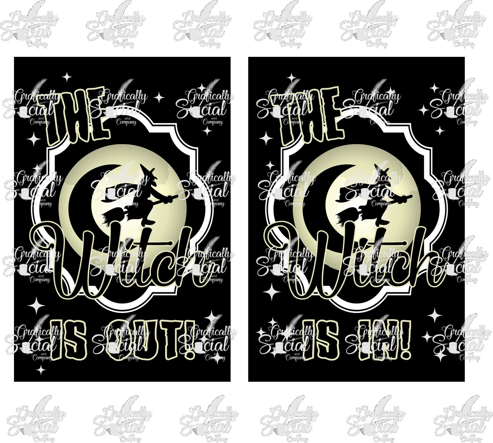 The Witch is In the Witch is Out Halloween Double Sided - Etsy