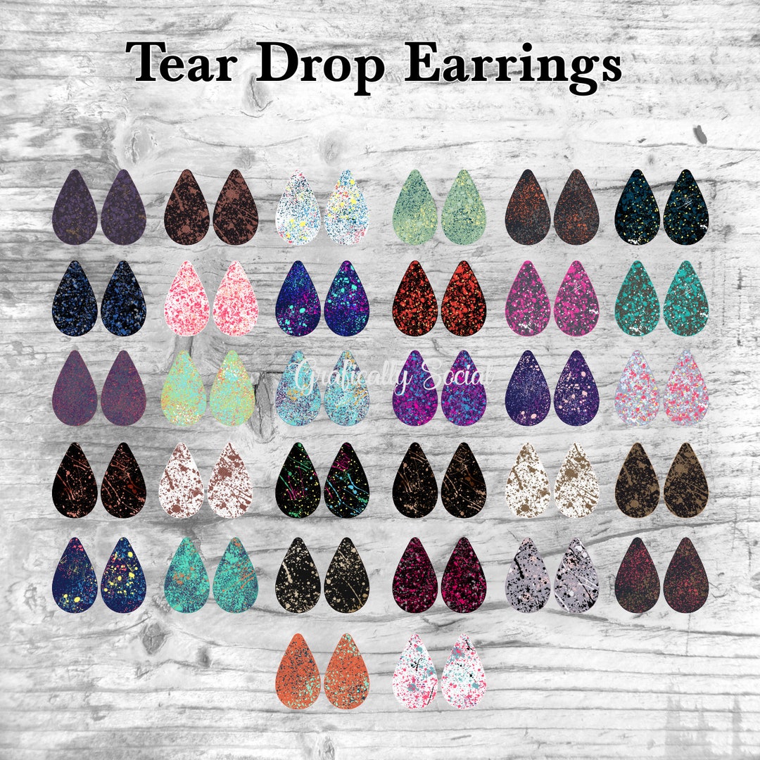 Paint Splatter Design, Custom Designs, Tear Drop Earrings Design ...