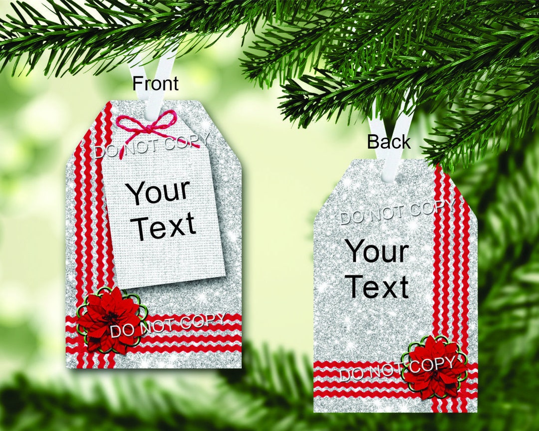 Christmas Sparkle Gift Tag Ornament, PNG, Instant Downlaod, Gift Tag ...