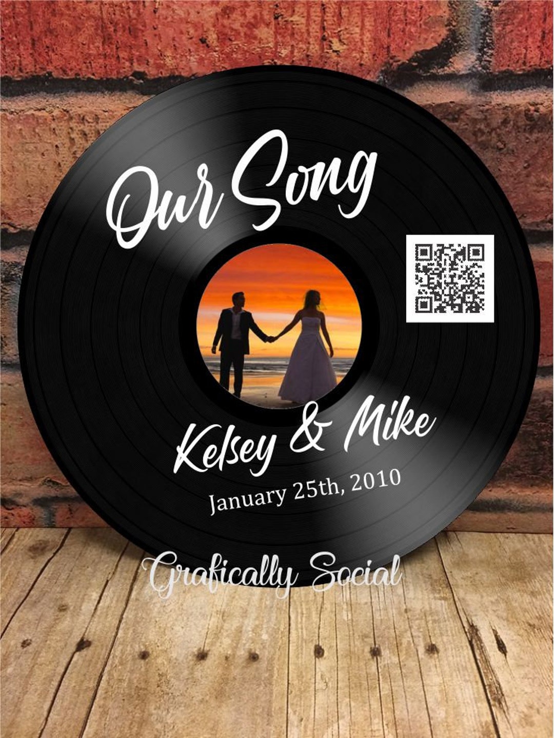 Our Song Vinyl Record Design, Custom Photo Frame, Valentines Day ...