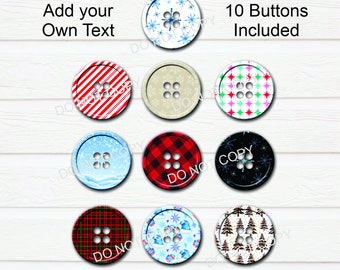 Christmas Button Template - Etsy