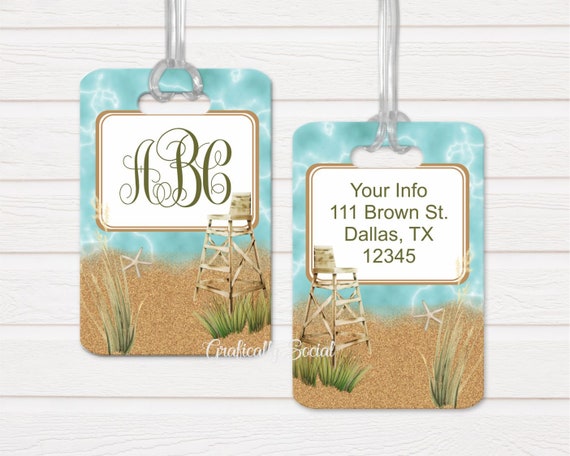 Beach Design Custom Monogram PNG Instant Download Custom | Etsy