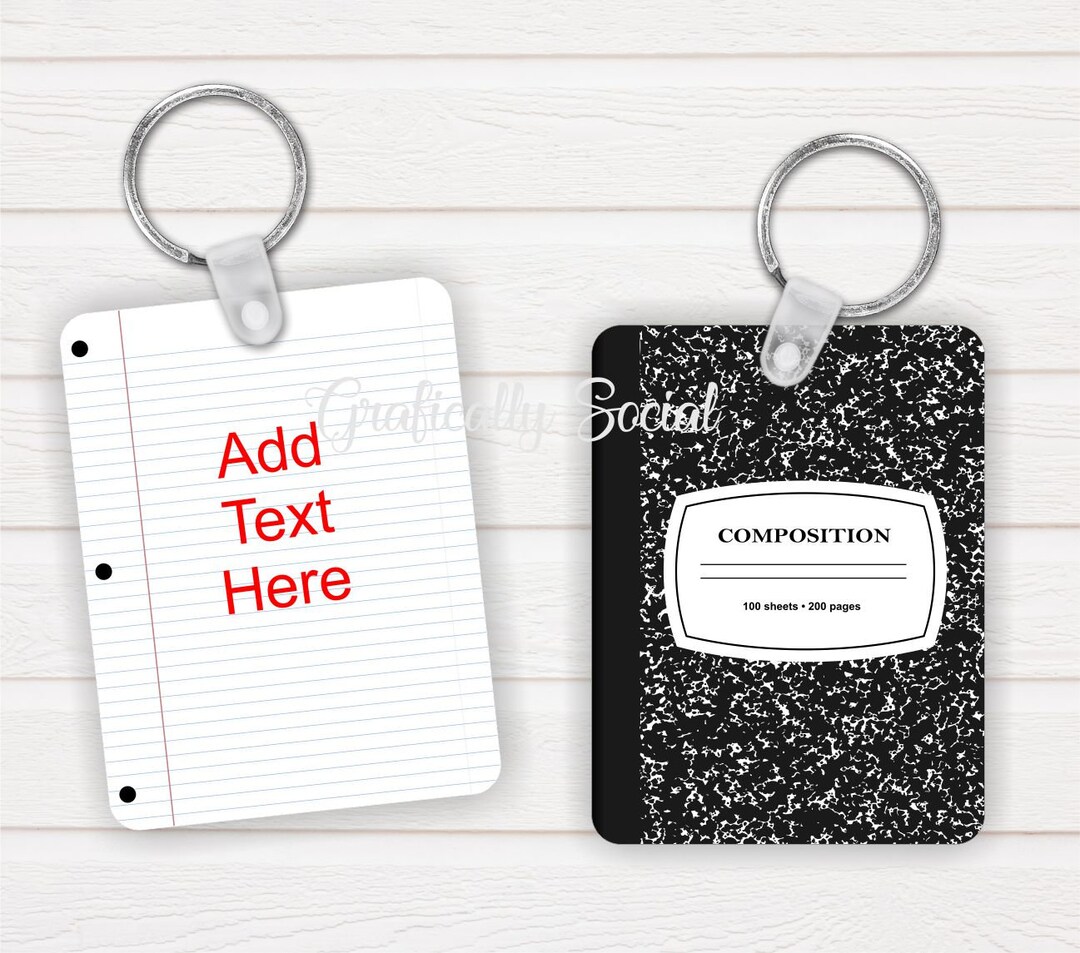 Composition Book Design, Custom Designed Background, Png,key Chain Tag ...