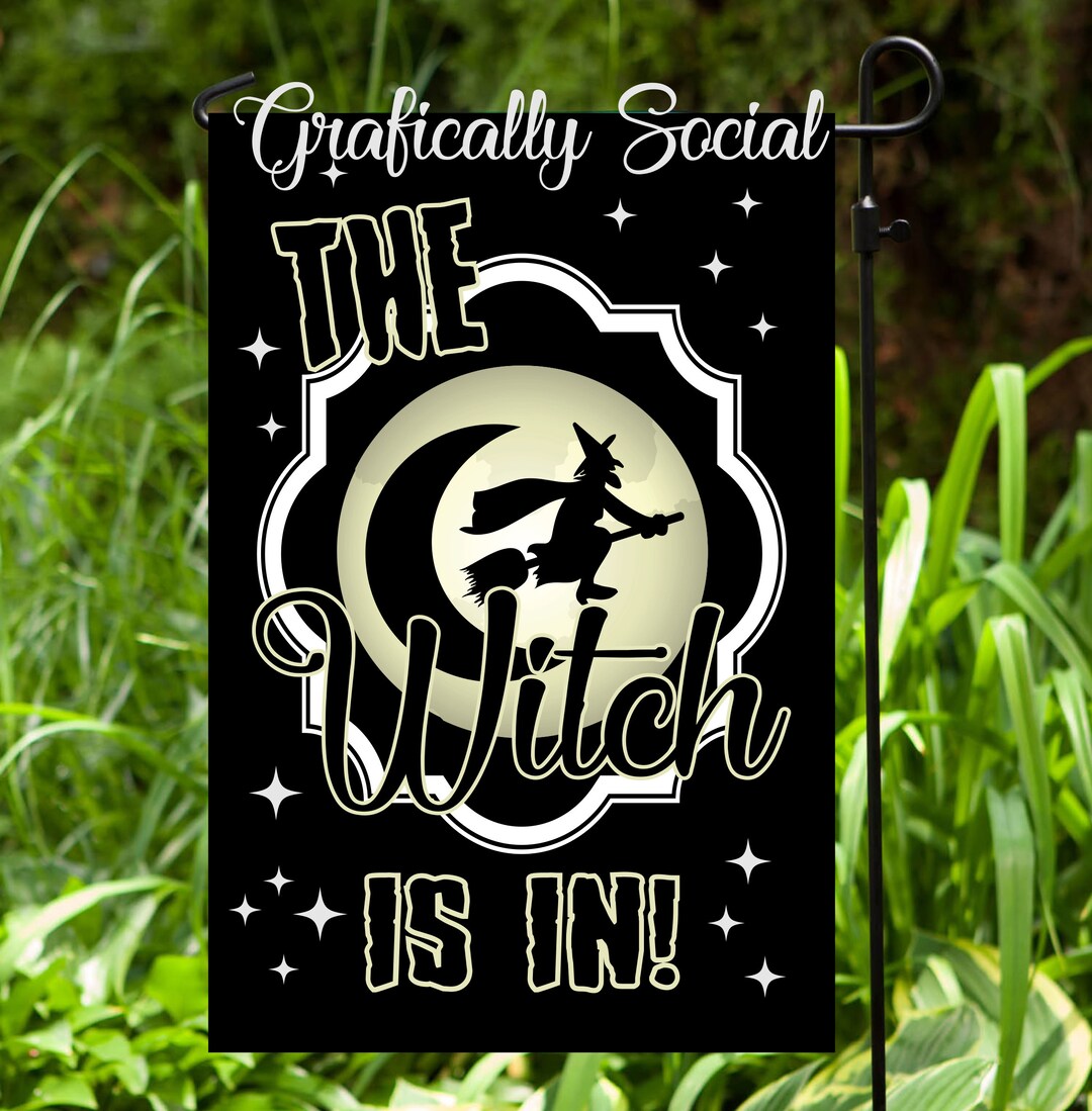 The Witch is In, the Witch is Out, Halloween, Double Sided Yard Flag ...