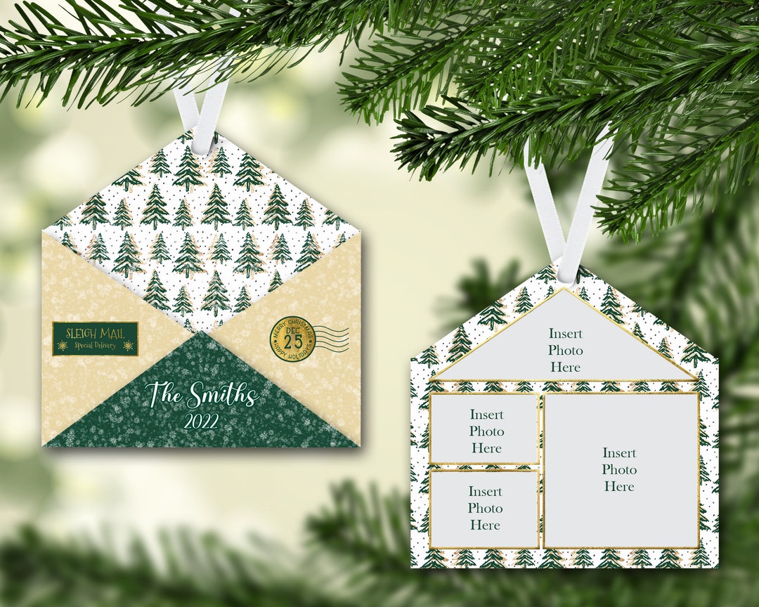 Christmas Envelope Design, Custom Photo Ornament, Envelope Ornament ...