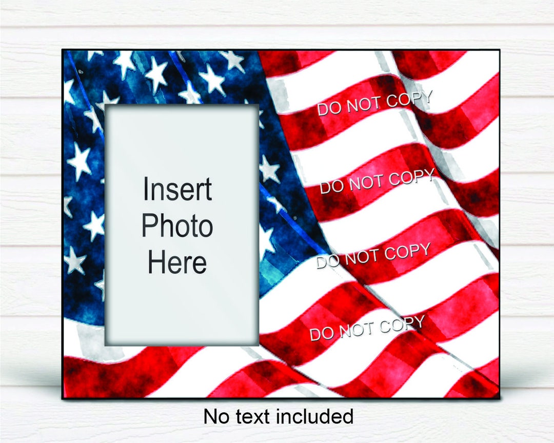 Watercolor Patriotic Design, MDF Offset Picture Frame With Easel ...