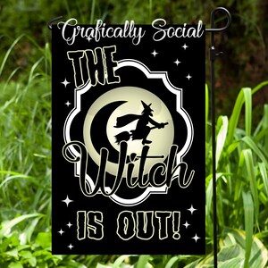 The Witch is In, the Witch is Out, Halloween, Double Sided Yard Flag ...