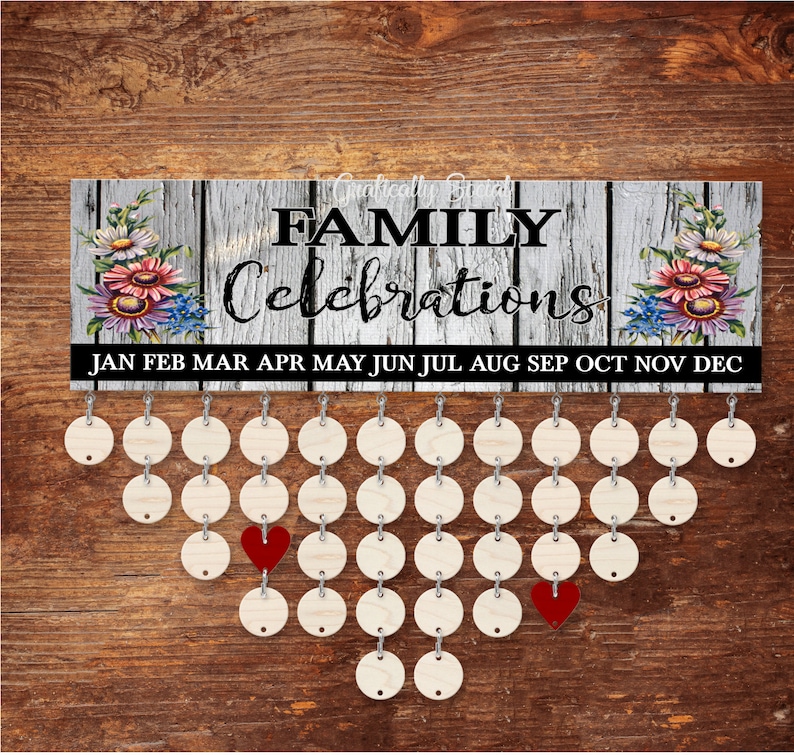 Floral and Gray Wood Family Celebration Board Design Family - Etsy Canada