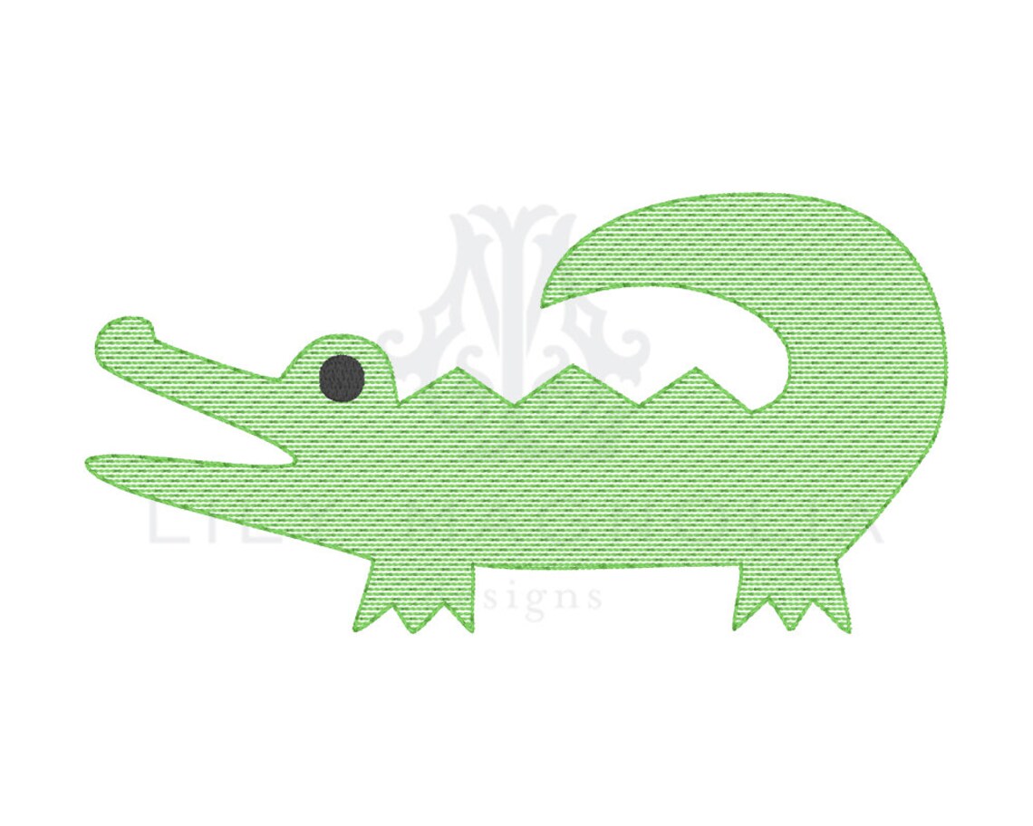 Alligator Quick Stitch Embroidery Design Alligator Sketch | Etsy
