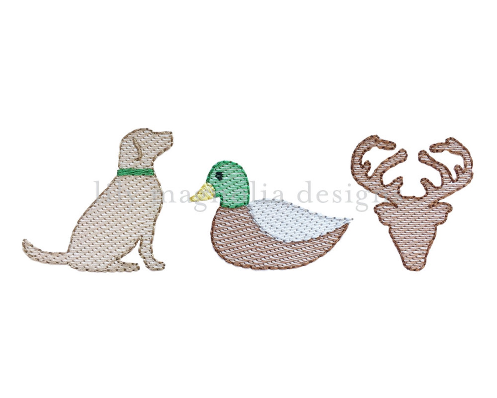 Hunting Trio Quick Stitch Embroidery Design, Hunting Light Filled ...