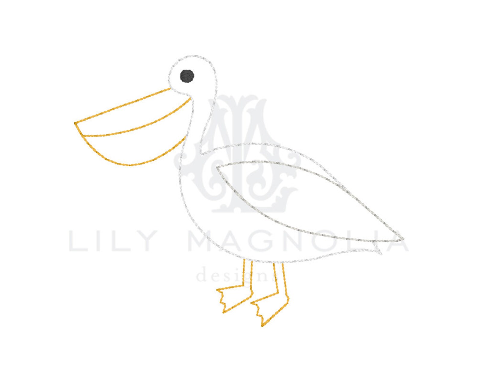 Pelican Quick Stitch Embroidery Design, Pelican Vintage Stitch ...