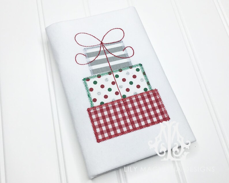 Stack of Presents Appliqué, Presents Appliqué Design, Christmas ...