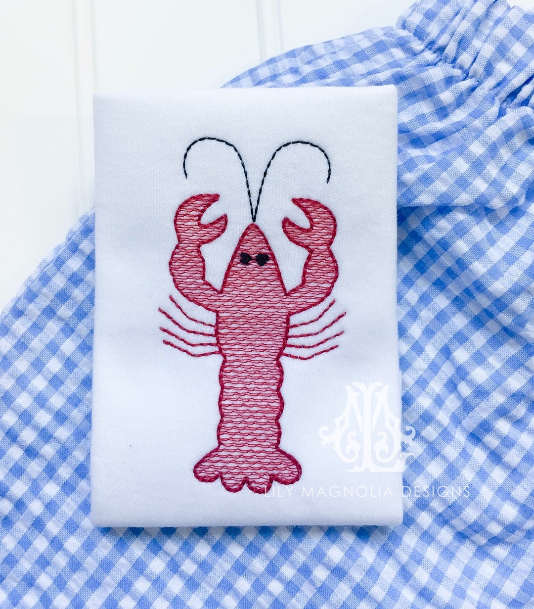 Crawfish Quick Stitch Embroidery Design, Crawfish Sketch Filled ...