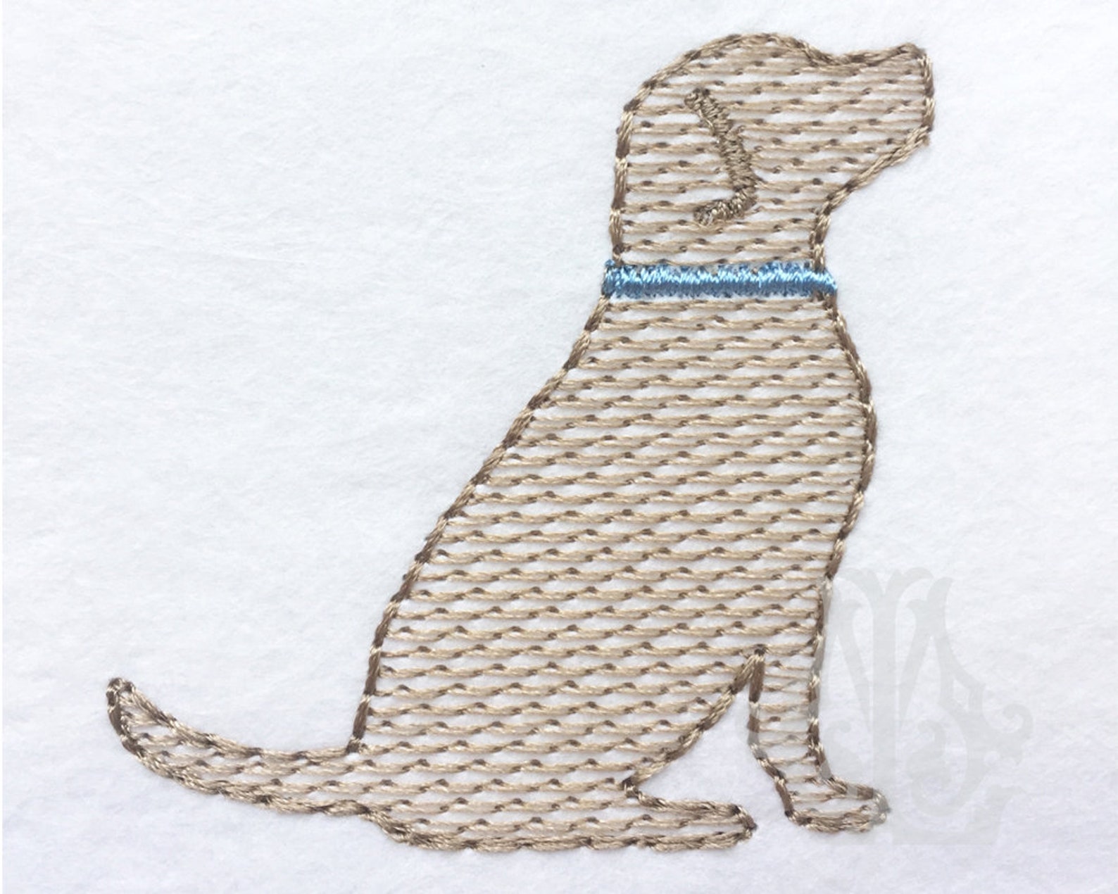 Labrador Mini Design, Labrador Sketch Filled Embroidery Design ...
