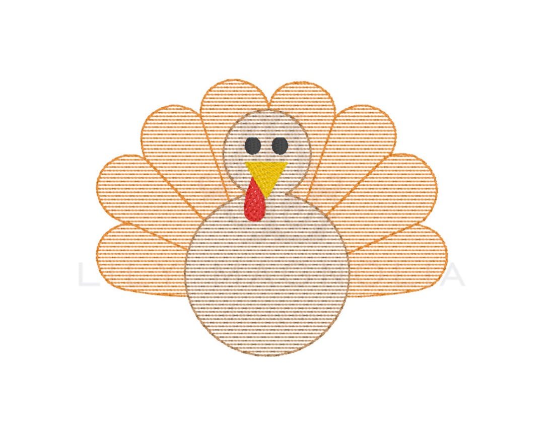 Turkey Quick Stitch Embroidery Design, Turkey Sketch Filled Embroidery ...