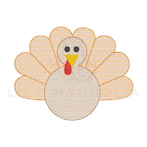 Turkey Quick Stitch Embroidery Design, Turkey Sketch Filled Embroidery ...