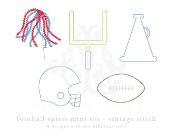 Football Spirit Mini Set Embroidery Design, Mini Sketch Filled ...