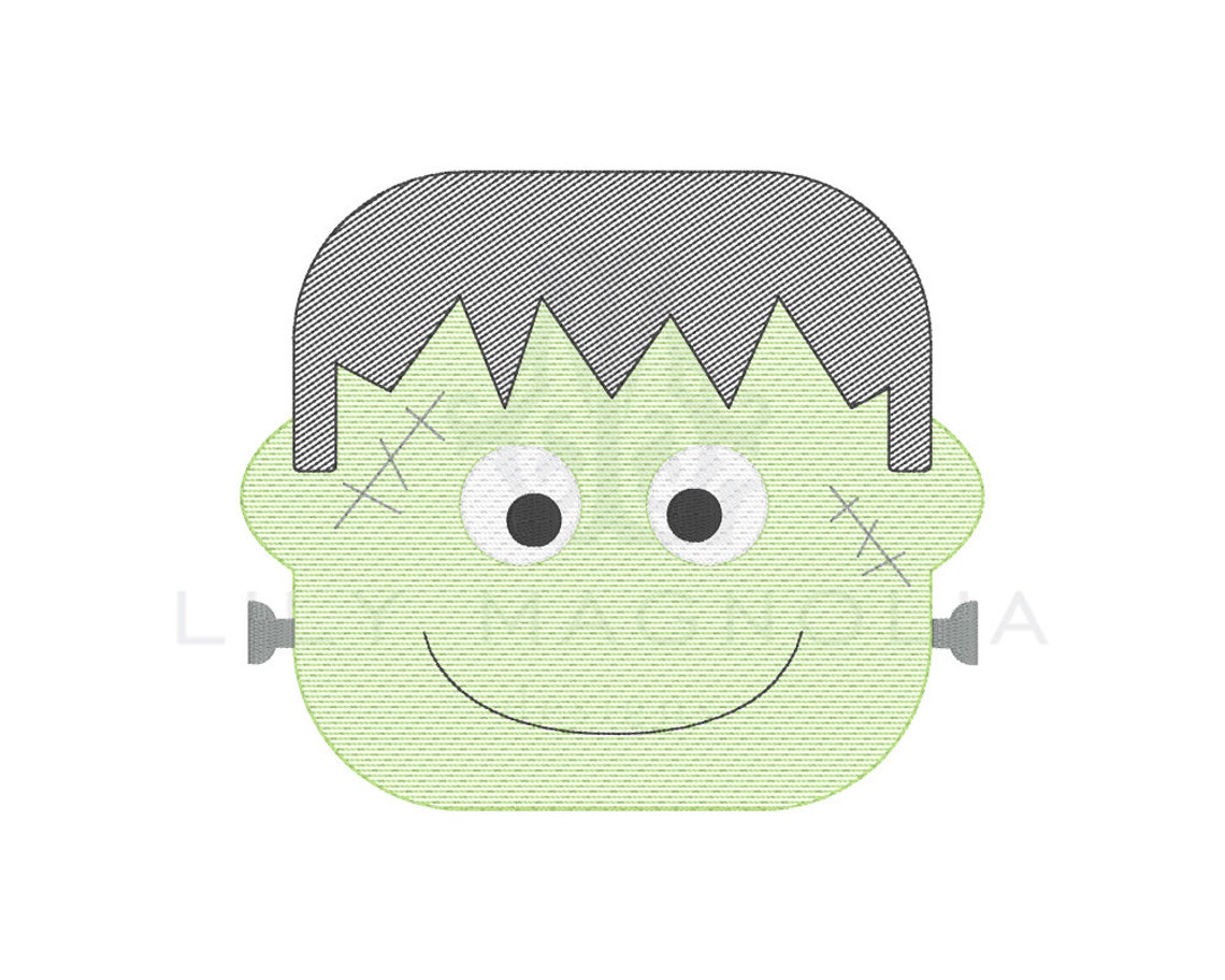 Frankenstein Light Fill Embroidery Design, Frankenstein Sketch Filled ...