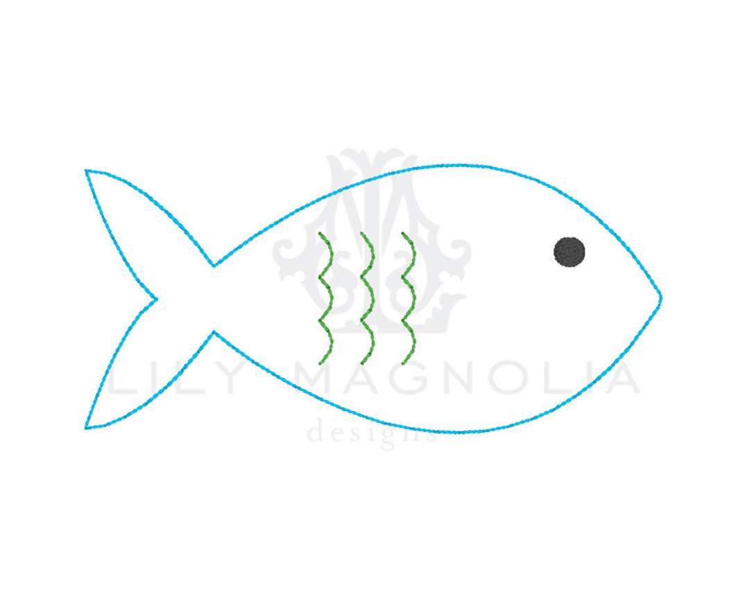 Fish Quick Stitch Embroidery Design, Fish Vintage Embroidery Design ...