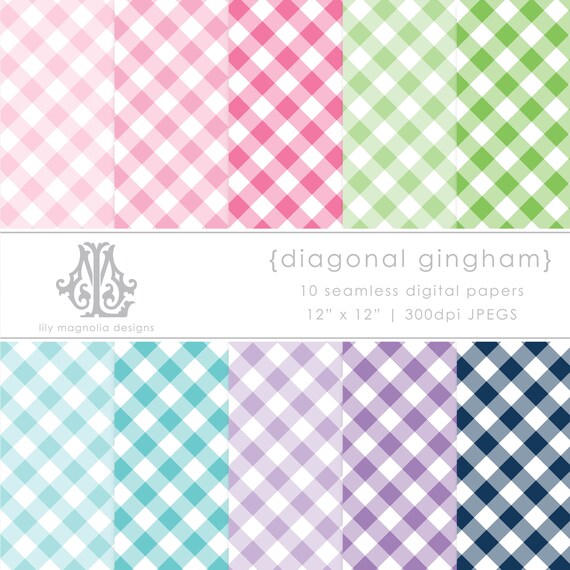 Gingham Digital Paper Preppy Digital Paper Digital Paper | Etsy