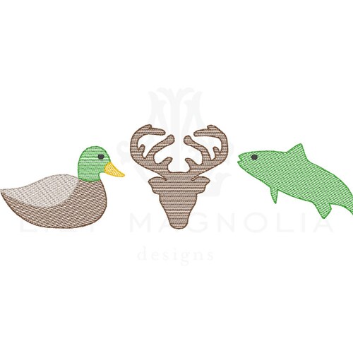 Hunting Trio Quick Stitch Embroidery Design Hunting Light - Etsy