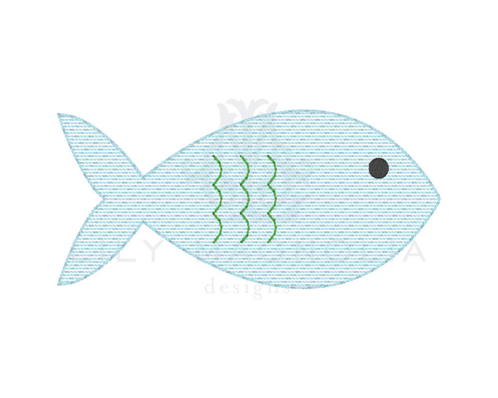 Fish Quick Stitch Embroidery Design, Fish Sketch Filled Embroidery ...