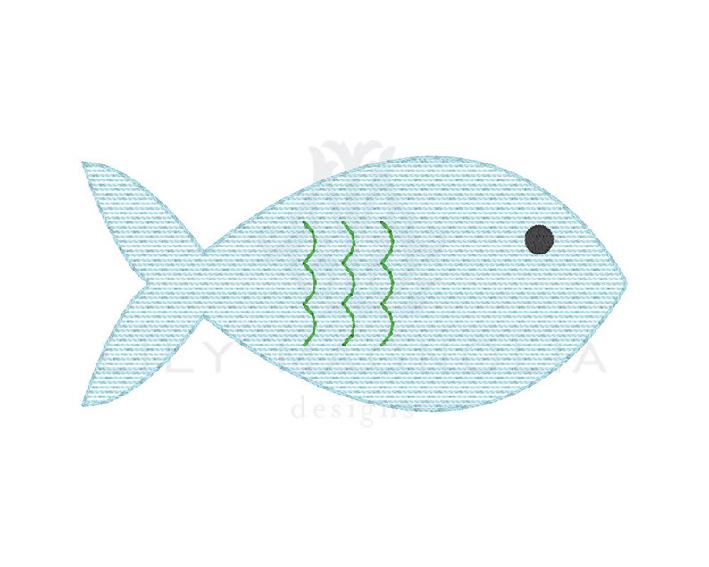 Fish Quick Stitch Embroidery Design, Fish Sketch Filled Embroidery ...