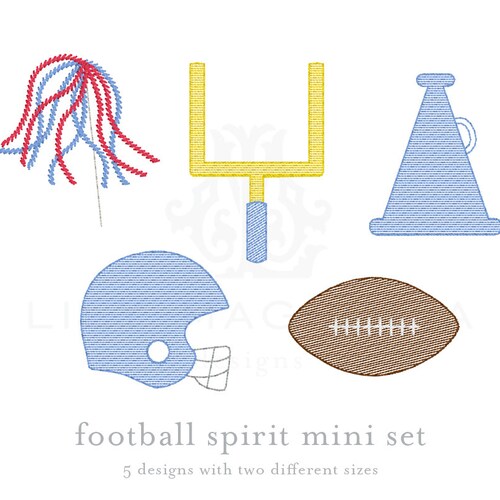 Football Spirit Mini Set Embroidery Design Mini Sketch Filled - Etsy