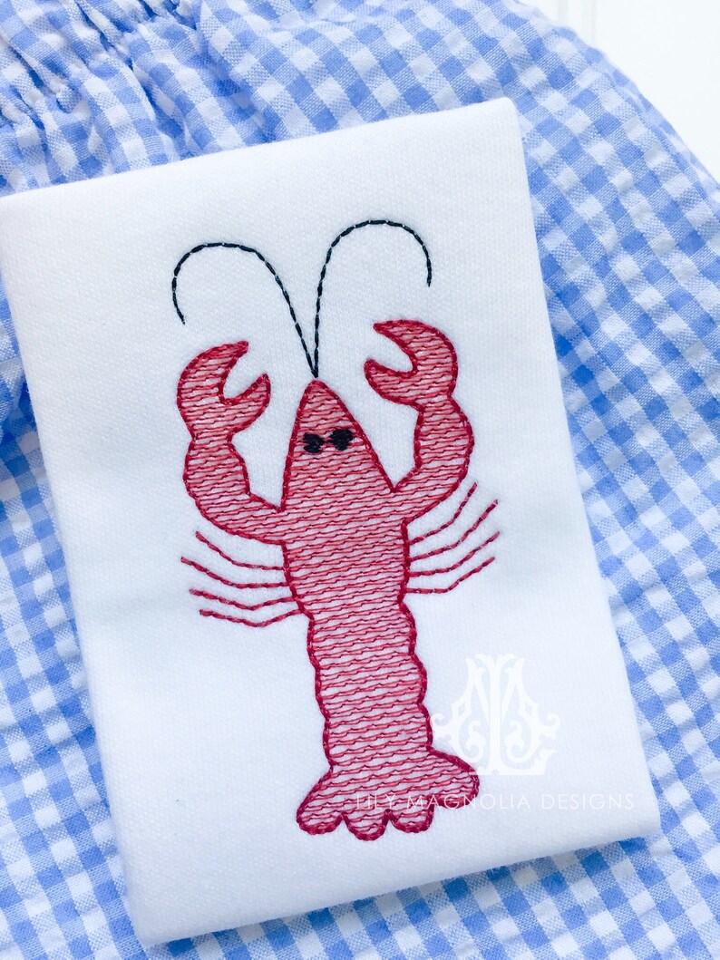 Crawfish Quick Stitch Embroidery Design Crawfish Sketch - Etsy