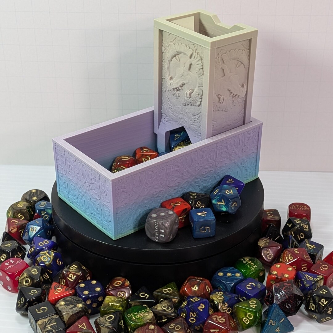 Dragon Dice Box and Dice Tower Combo - Fate's End - 3D Print - TTRPG ...