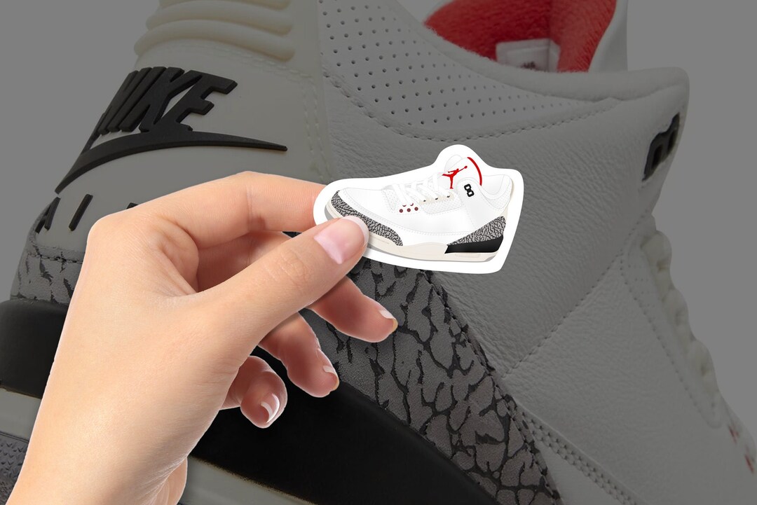 Air Jordan 3 Sticker Jordan 3 White Cement Sticker Jordan 3 Sticker Art ...