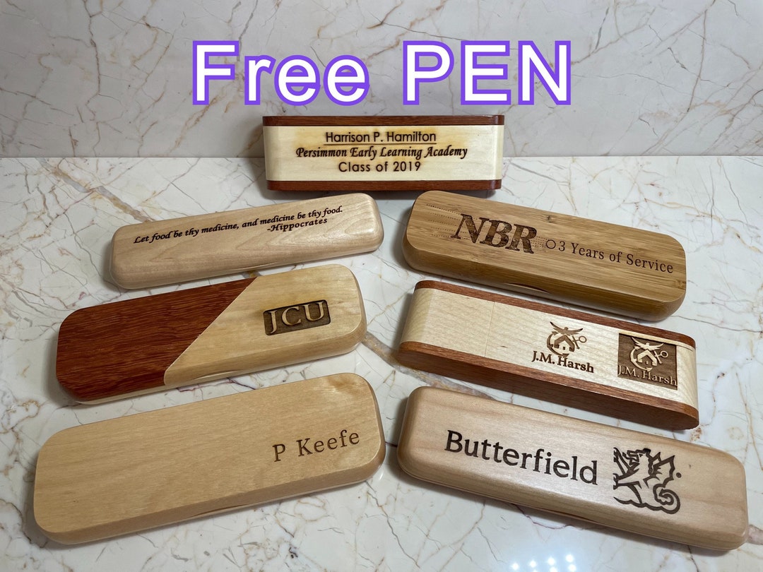 Personalized Wood Pen Case, Graduation, Engraved Pen Case, Wooden Pen ...