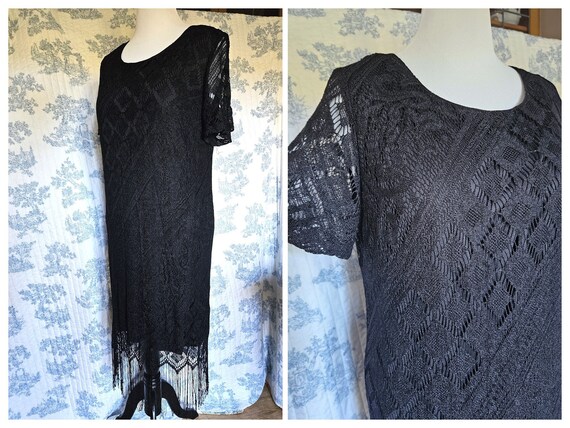 Size 18 to 20 Vintage 1990s Helene Blake Lace Dress - Gem