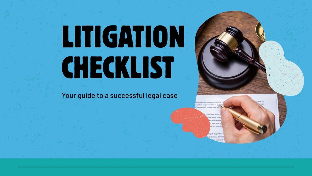 Litigation Checklist (pre-litigation, Discovery, Trial and Judgment) - Etsy