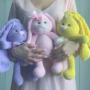 Crochet Bunny Toy Pattern - Plush Rabbit Amigurumi PDF Pattern - Bunny ...