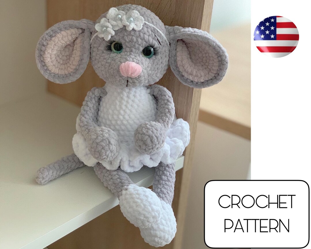 Crochet Lady Mouse Toy Pattern Crochet Animals Plush Mouse - Etsy